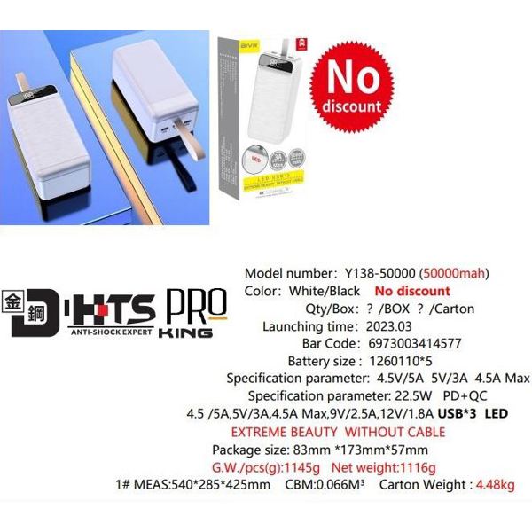 【ΘΩ】Aivr Y138 50000mAh 電源 - HTS 日奇科技官方網站